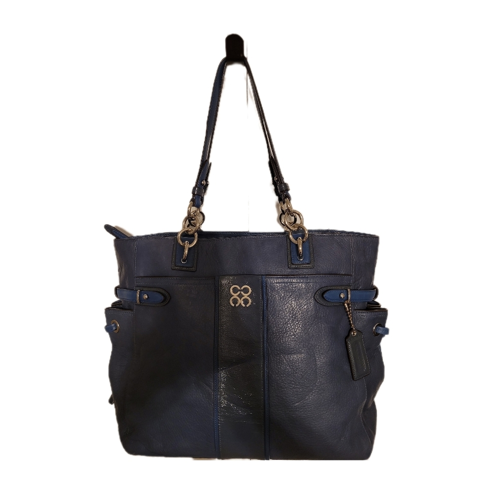 Coach Colette Large Pebbled Leather Strip Tote Should… - Gem